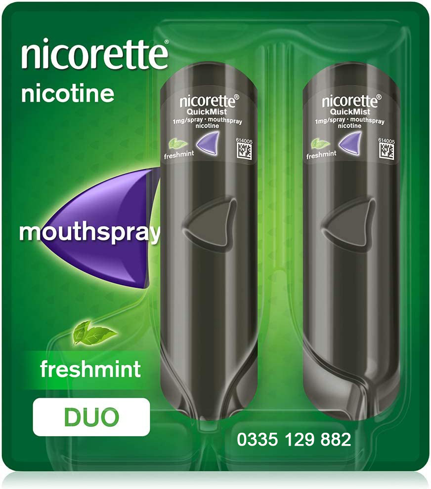 Chai xịt bỏ thuốc lá Nicorette Quickmist - nicorettehanoi.com