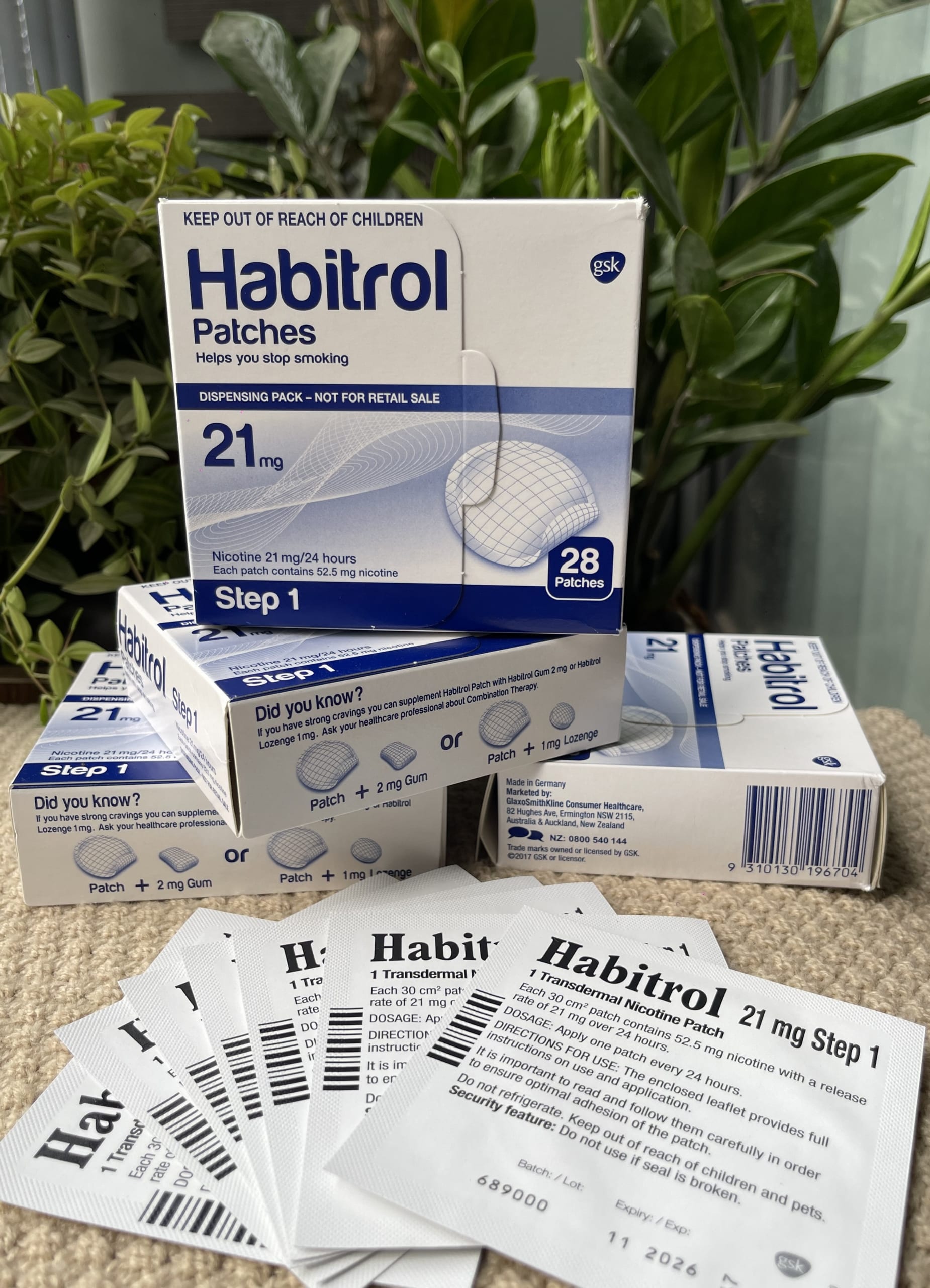 Miếng dán cai thuốc lá Habitrol 21mg Step 1-STEP 1 Habitrol Transdermal ...